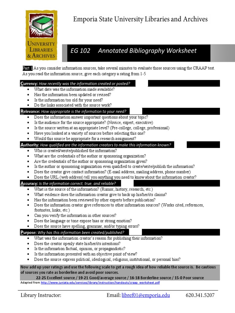 Annotated Bib Worksheet | PDF | Expert | Bias
