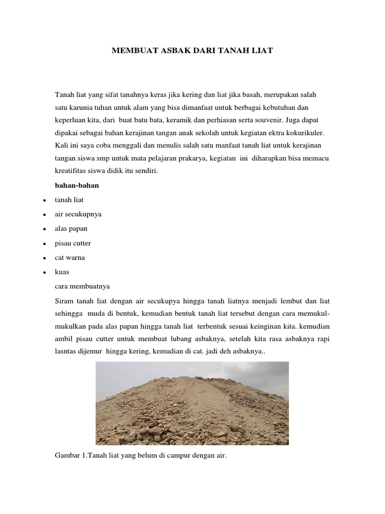 Cara Membuat Asbak dari Tanah Liat | PDF