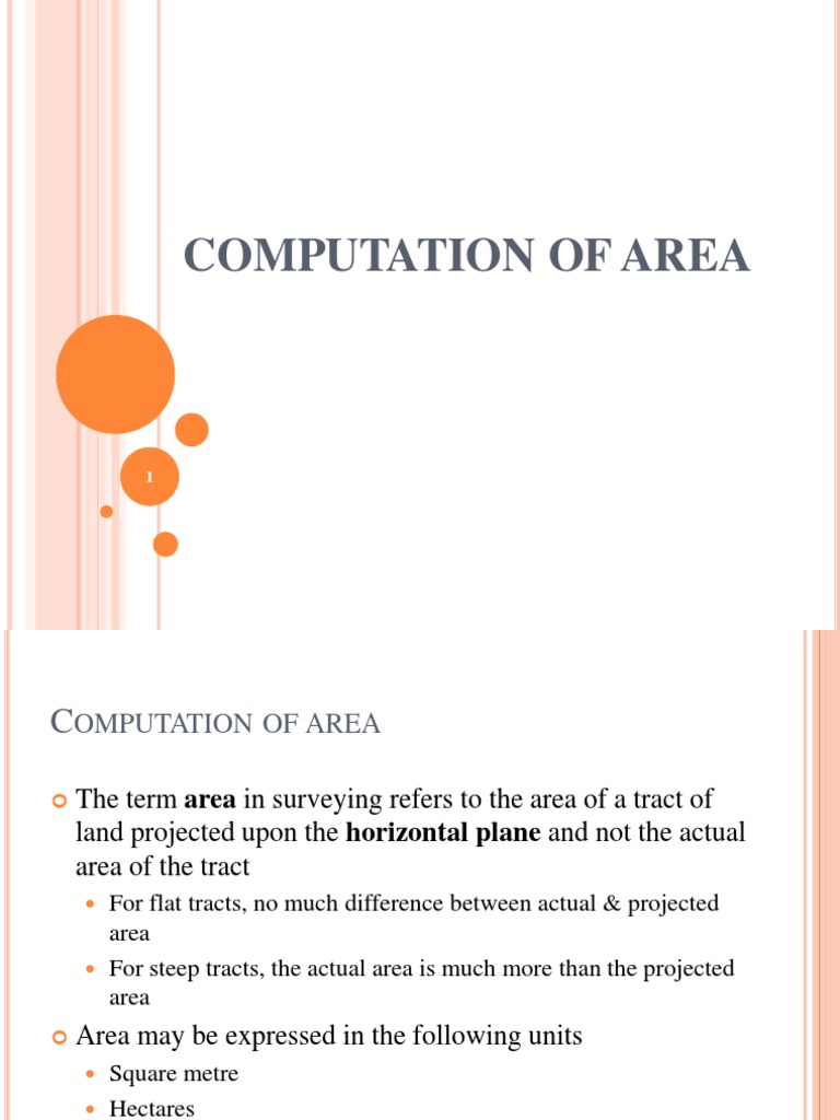 MODULE I - Computation of Area | PDF | Area | Surveying