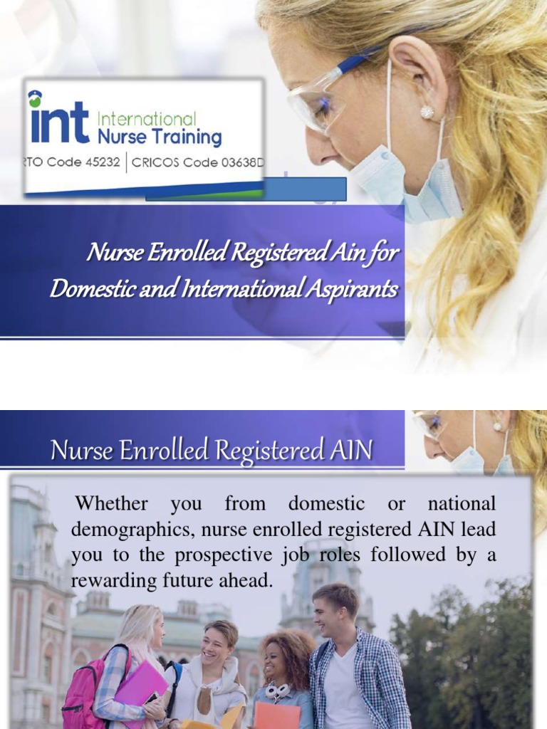 Nurse Enrolled Registered Ain For Domestic and International Aspirants ...