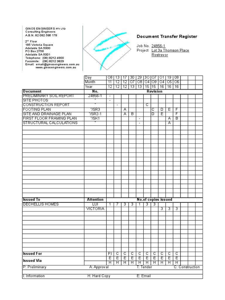 Document Transfer Register | PDF