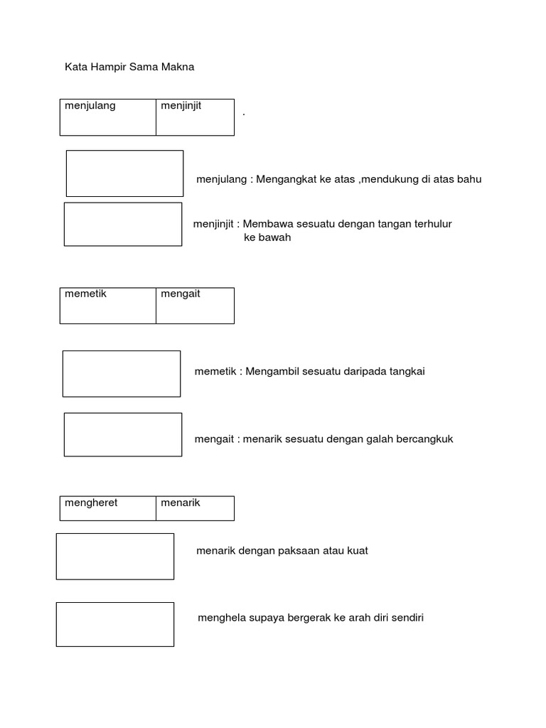 Sinonim dan Latihan Kata Kerja | PDF