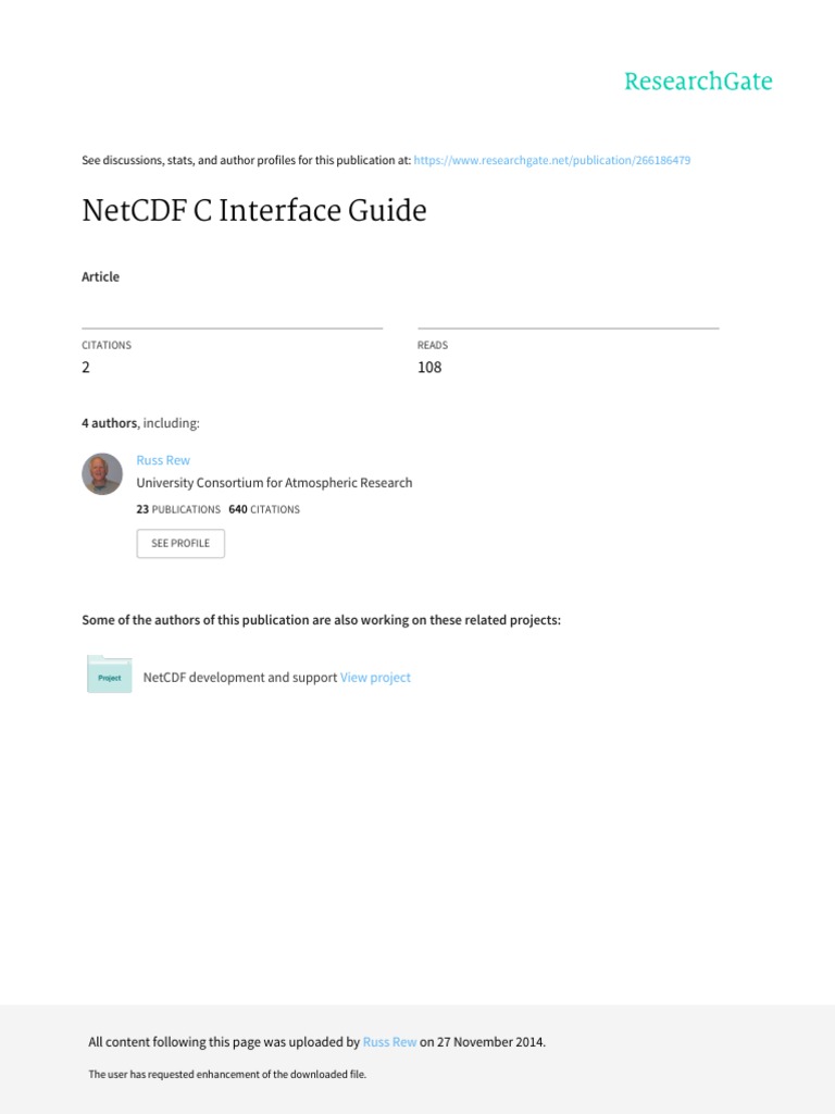 NetCDF C Interface Guide | PDF | Library (Computing) | C (Programming Language)