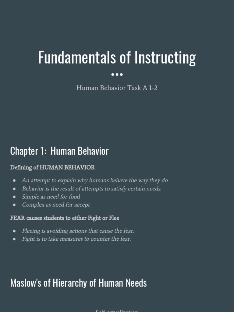 Fundamentals of Instructing | PDF