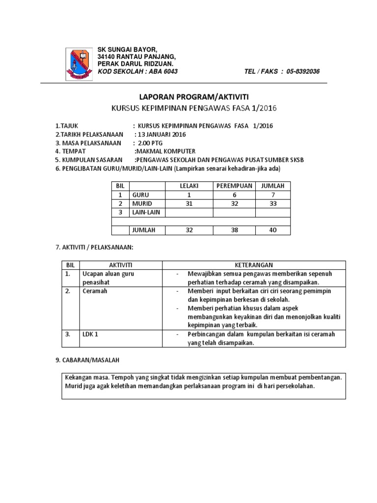 Laporan Kursus Kepimpinan | PDF
