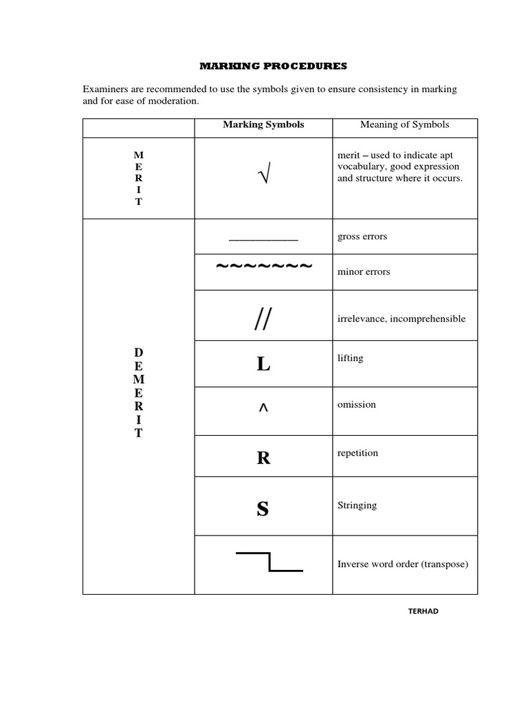 Marking Symbols | PDF