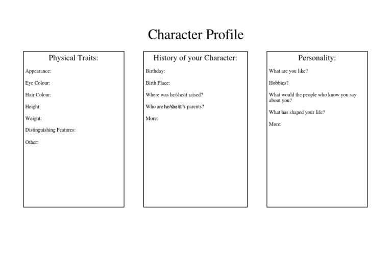 Character Profile | PDF