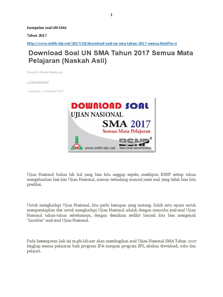 Kumpulan Soal UN SMA | PDF