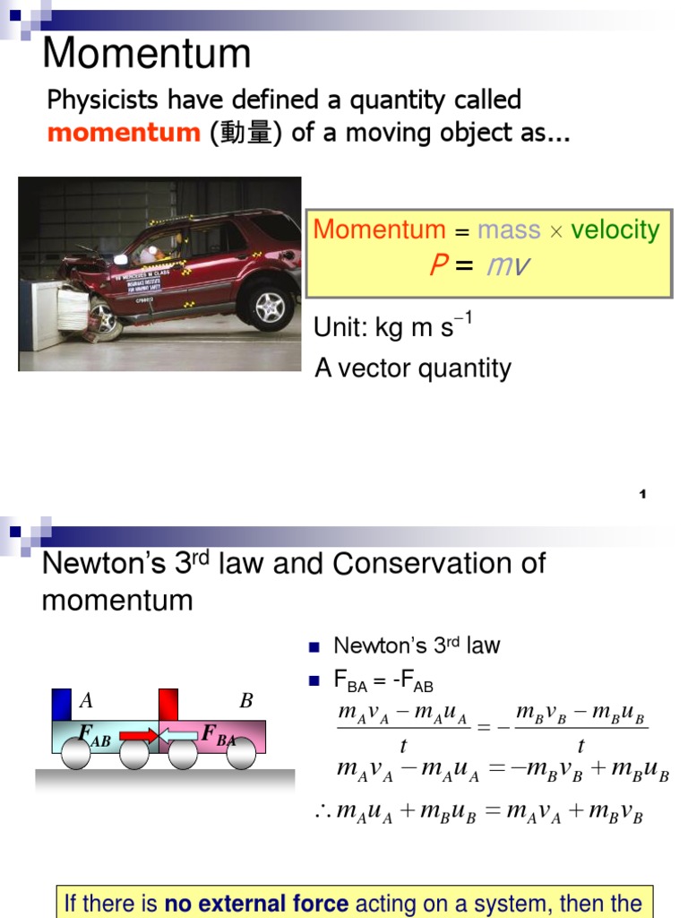 Analysis of Momentum and its Conservation in Elastic Collisions | PDF ...