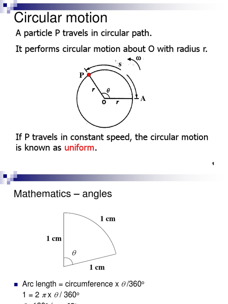 Circular Motion: A Particle P Travels in Circular Path. It Performs ...
