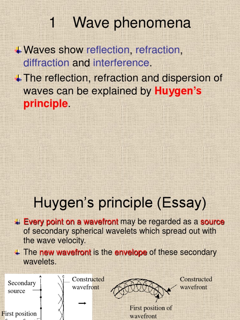 1 Wave Phenomena: Waves Show,, and - The Reflection, Refraction and ...