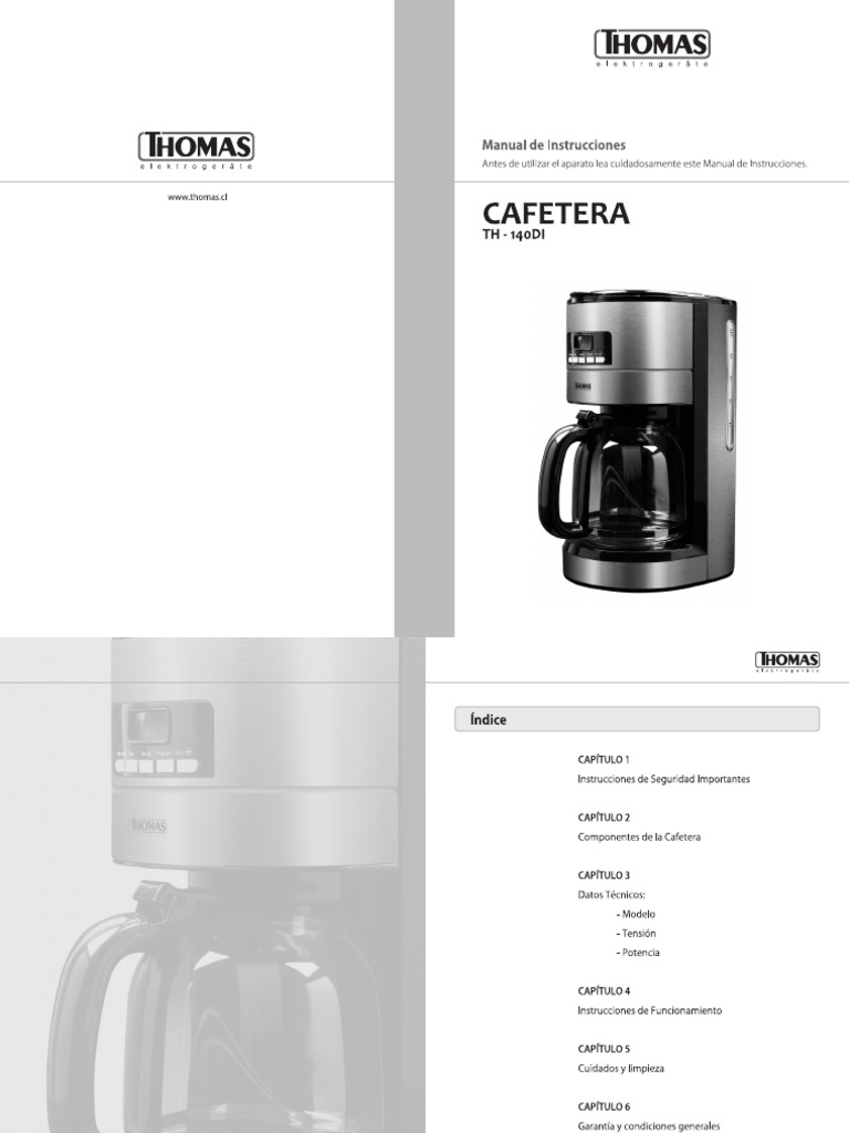 Manual Cafetera TH140DI | PDF
