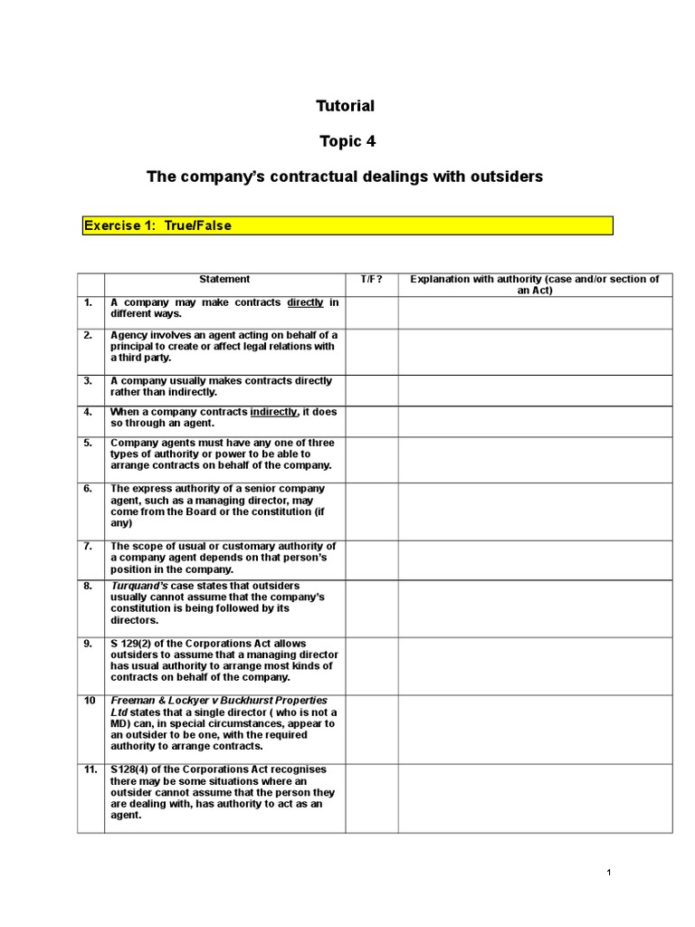 Company Contractual Authority Explained | PDF | Board Of Directors ...