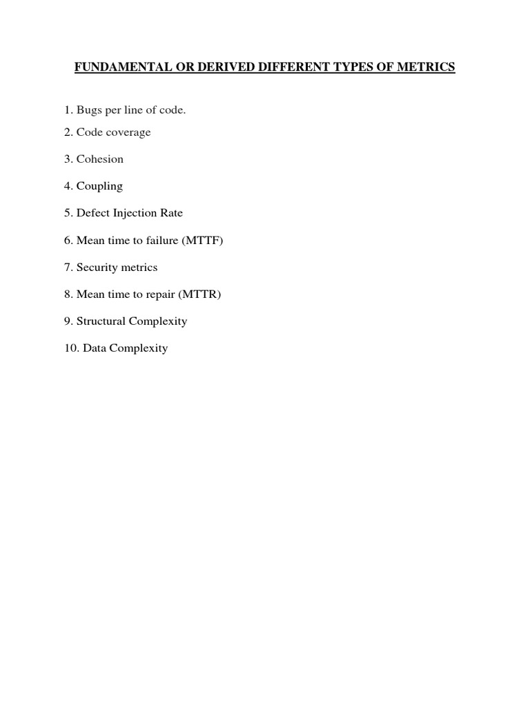 Fundamental or Derived Different Types of Metrics | PDF | Science ...