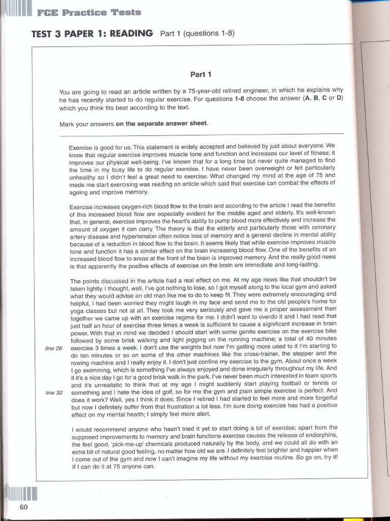 FCE Test 7 Reading | PDF