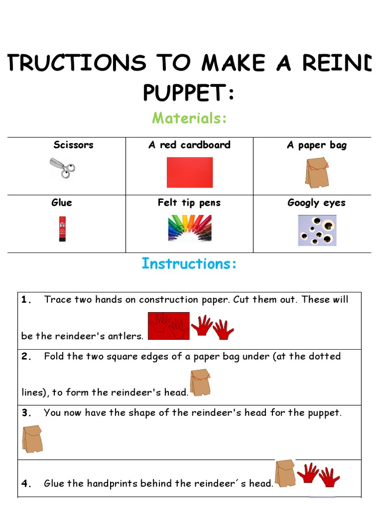 INSTRUCTIONS Craft Reindeer | PDF | Nature