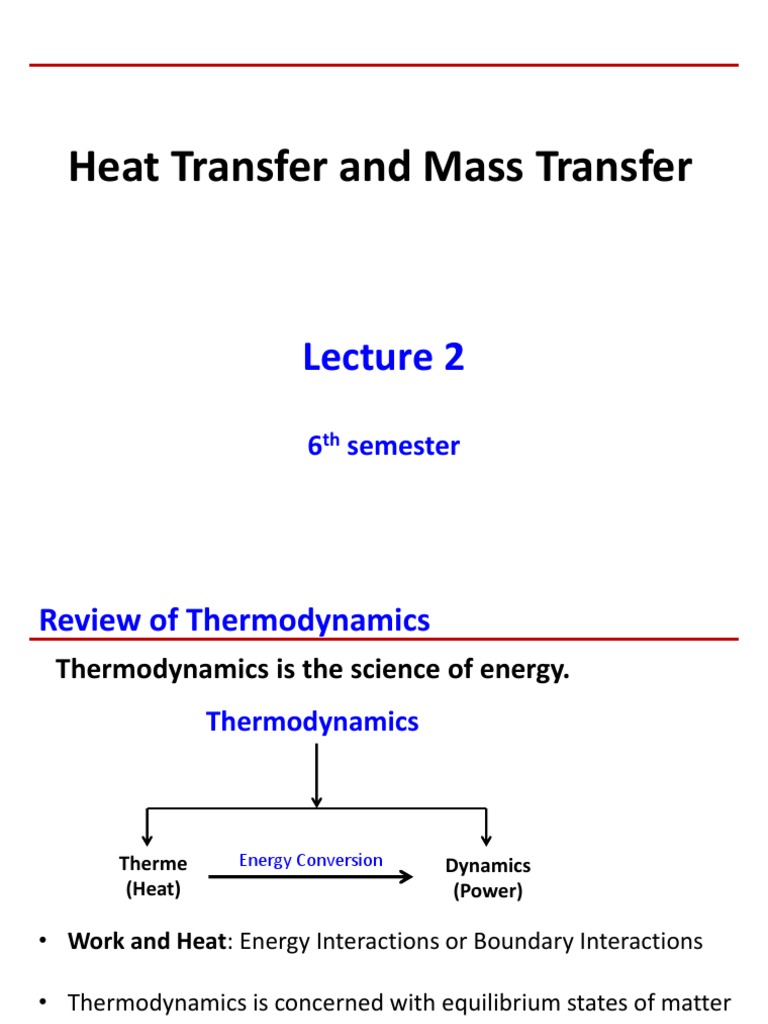 Heat Transfer and Mass Transfer: 6 Semester | PDF