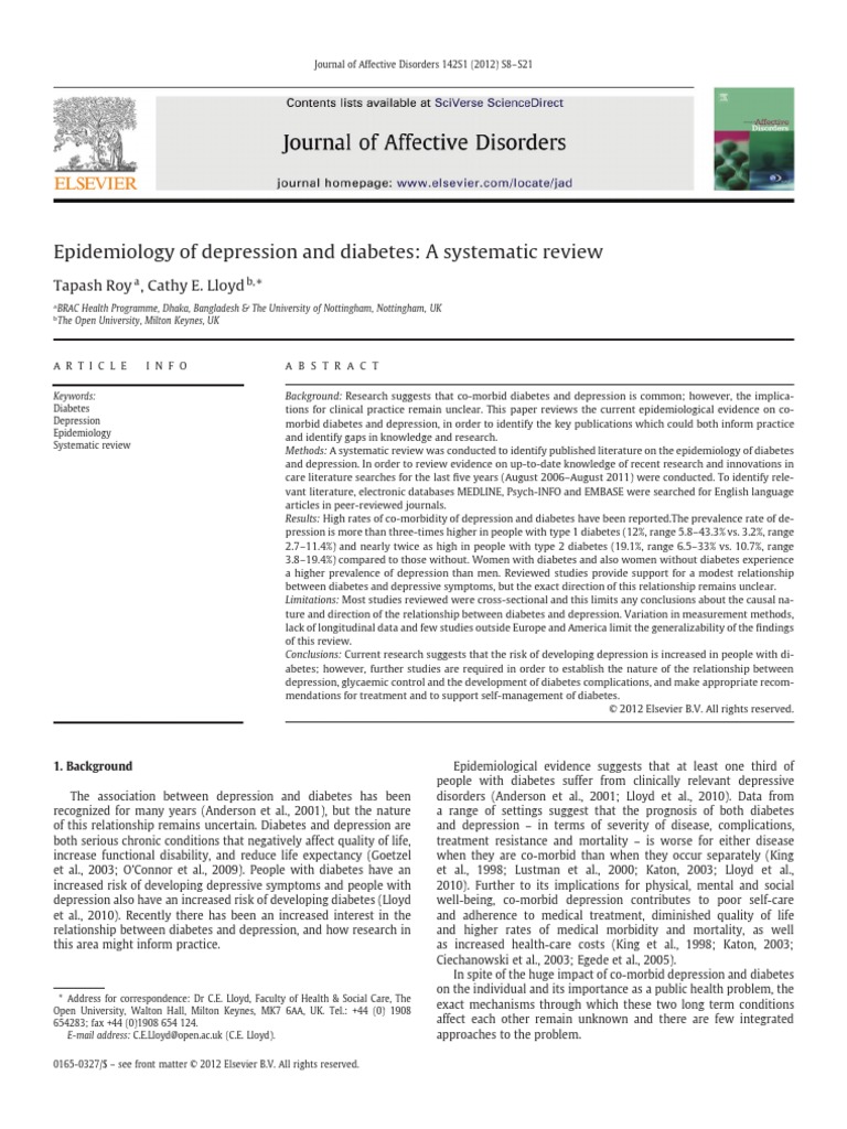 Journal of Affective Disorders Volume 142 Issue 2012 (Doi 10.1016/s0165 ...
