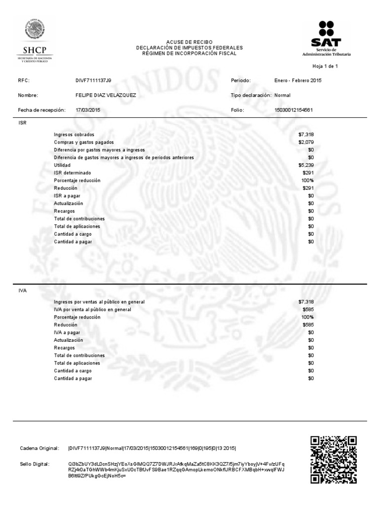1er Bimestre 2015 Felipe Diaz Velazquez PDF | PDF | Finanzas del ...