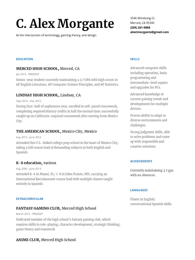 Alex Resume | PDF | Change | Cognitive Science