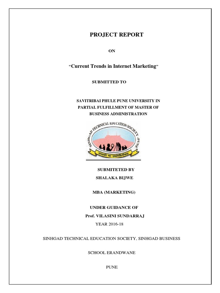 Project Report: Current Trends in Internet Marketing | PDF