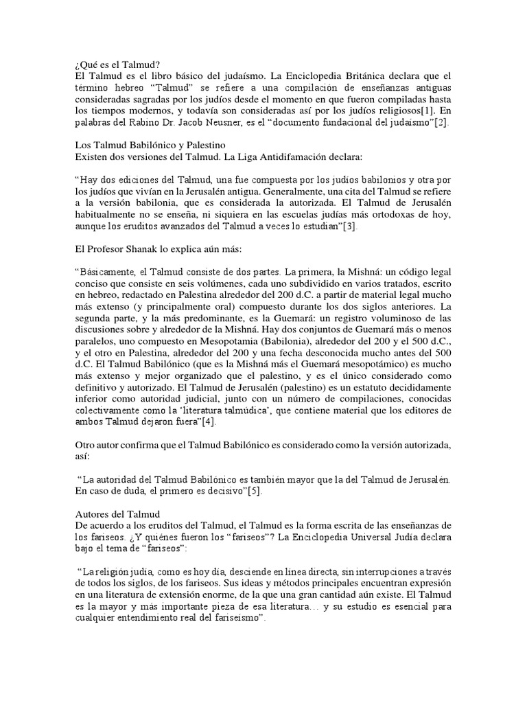 Lo que es el Talmud: el libro fundamental del judaísmo | PDF | Talmud ...