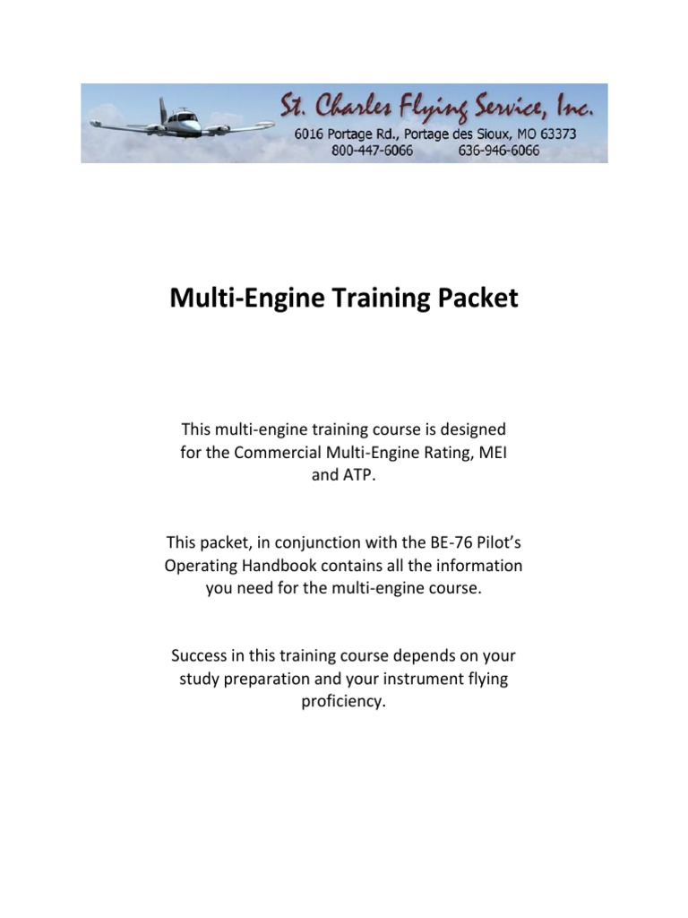 Multi-Engine Training Packet | PDF | Stall (Fluid Mechanics) | Takeoff