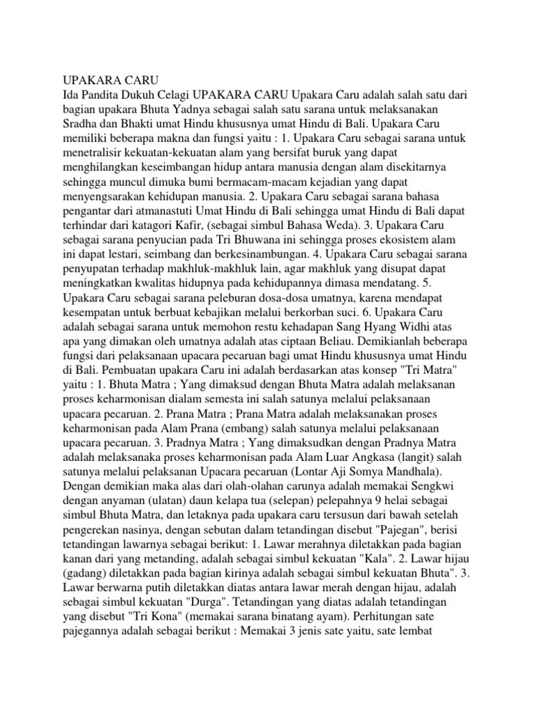 Upakara Caru | PDF