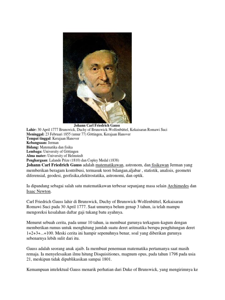Johann Carl Friedrich Gauss | PDF