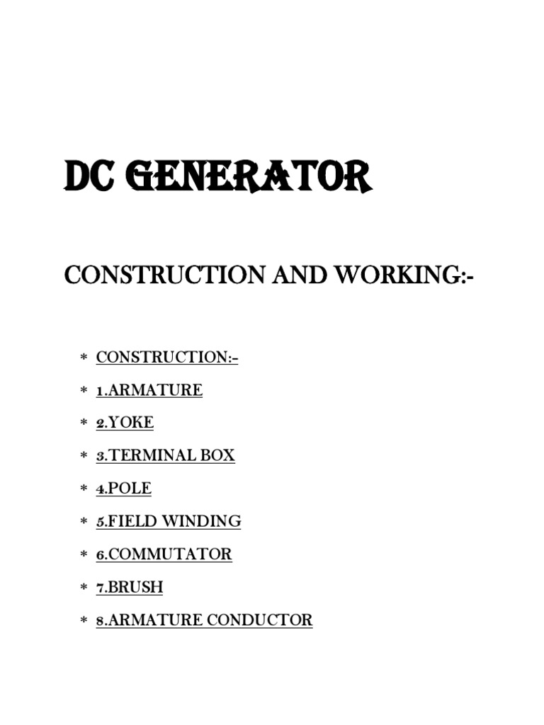 DC Generator | PDF