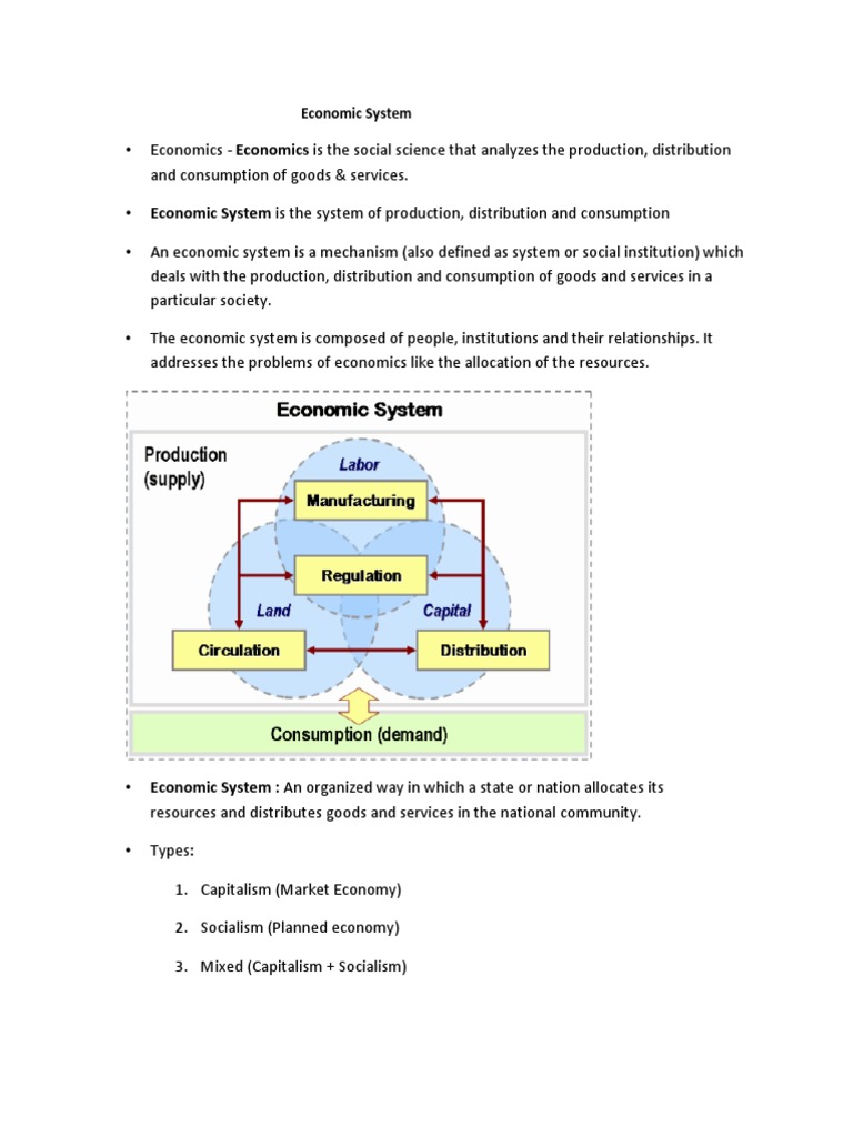 Economic Systems: Capitalism, Socialism & Mixed | PDF | Economic System ...