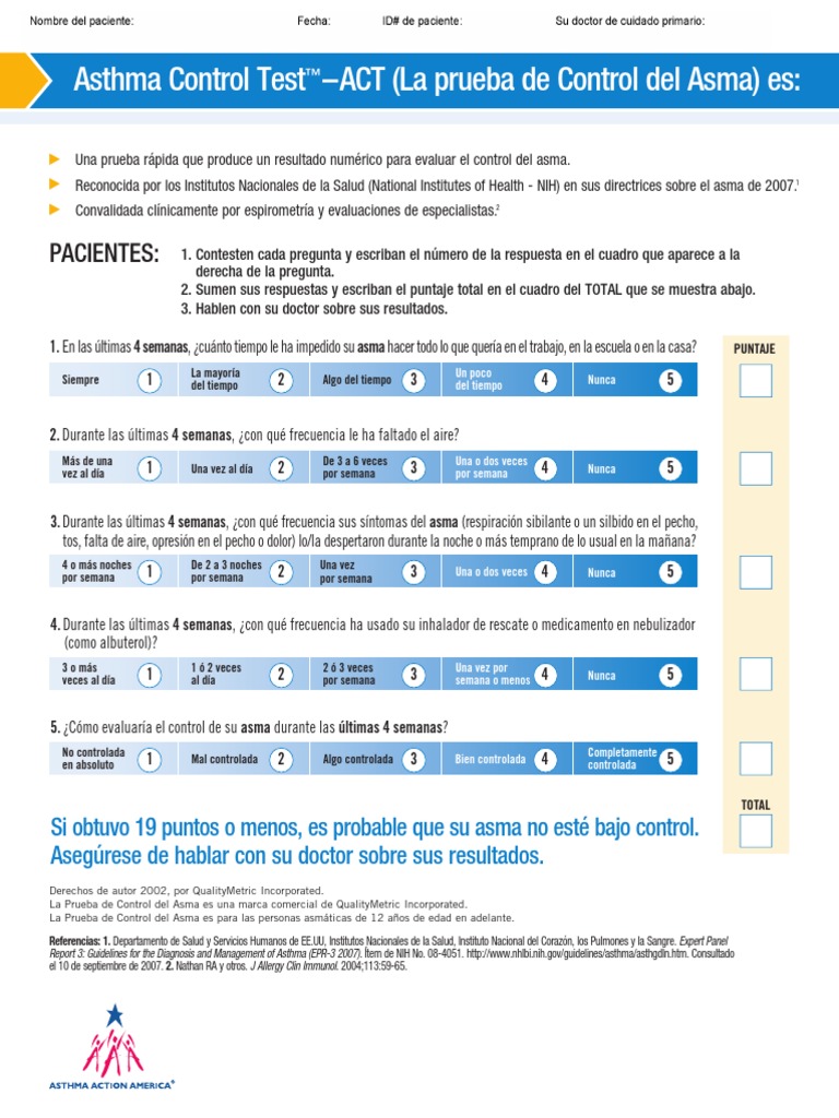 Test Asma | PDF | Asma | Rtt
