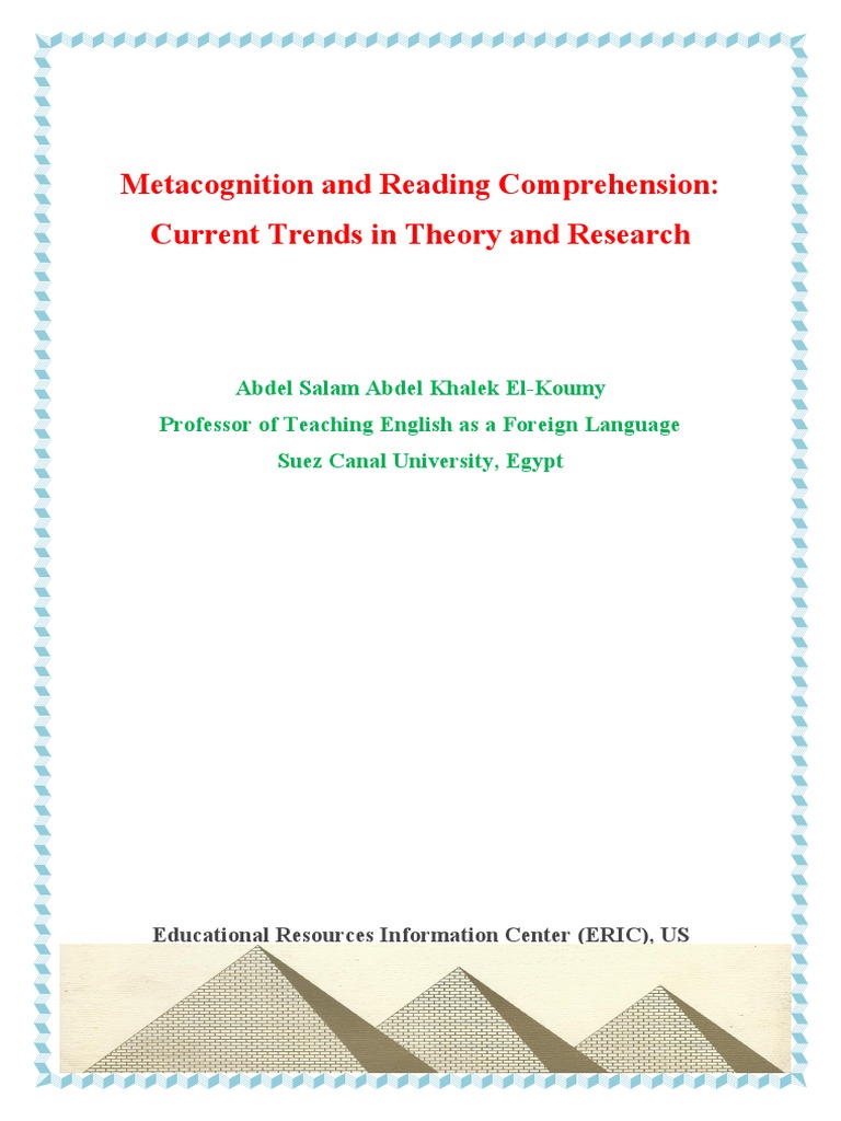 Metacognition and Reading Comprehension PDF | PDF | Metacognition | Self Efficacy