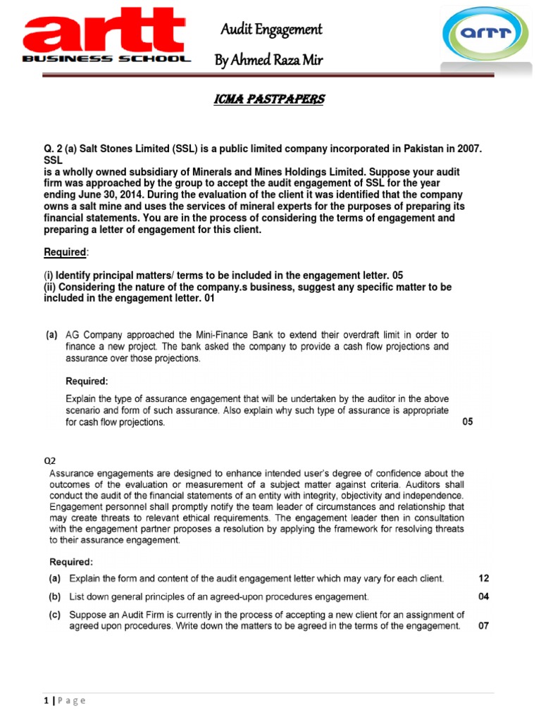 Audit Engagement ICMA | PDF
