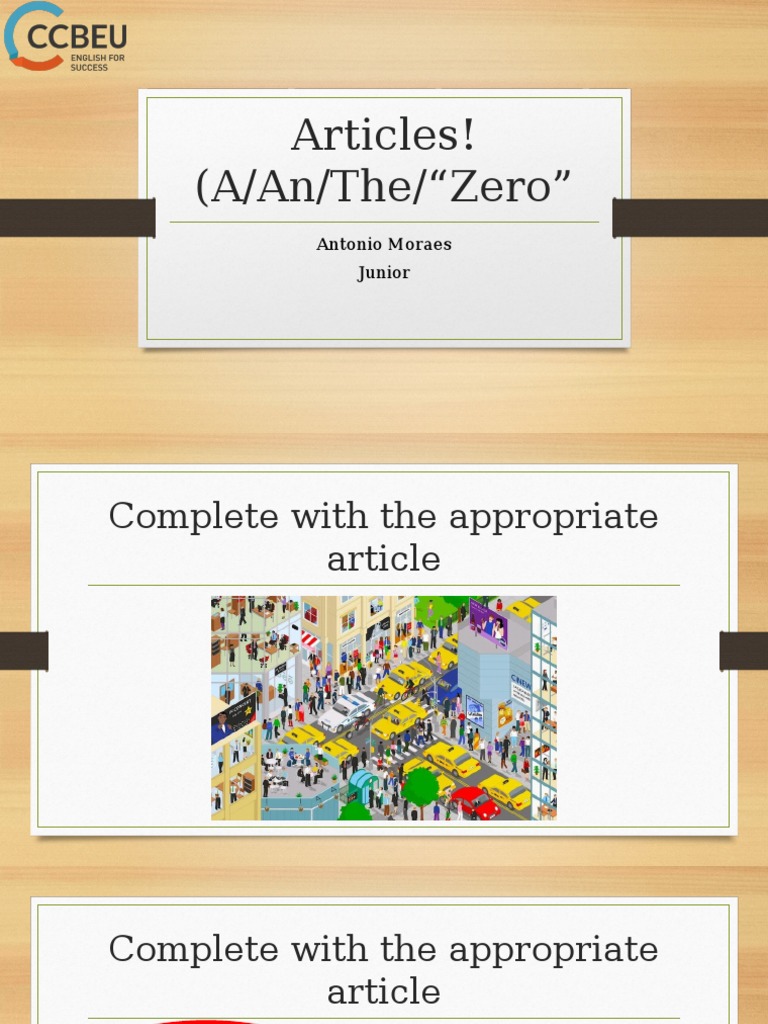 Articles - Definite, Indefinite, Zero | PDF