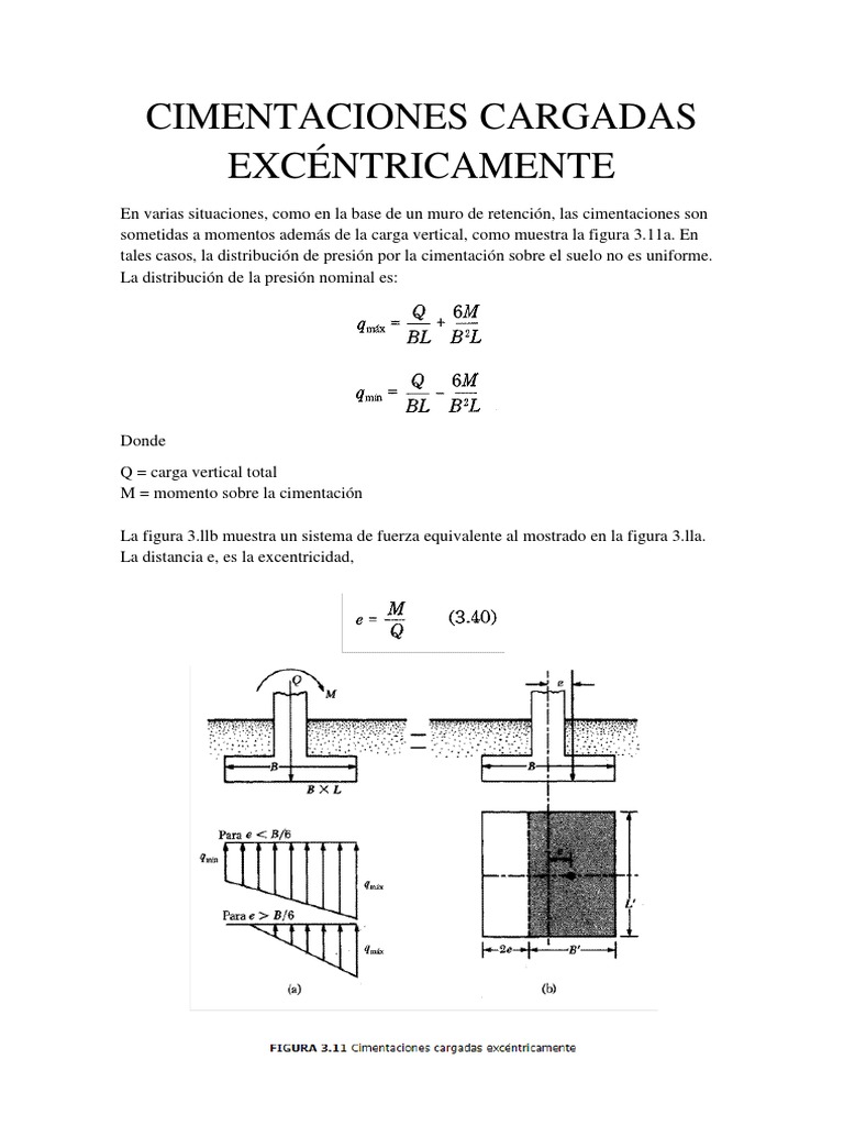 Cimentaciones Cargadas Excéntricamente | PDF | Fundación (Ingeniería ...