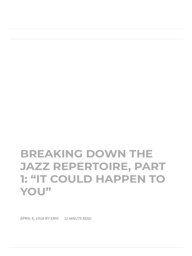 Learning Jazz Standards The Right Way - Jazzadvice | PDF | Chord (Music ...