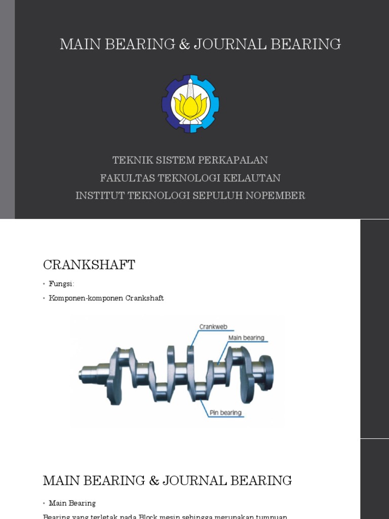 Main Bearing & Journal Bearing | PDF