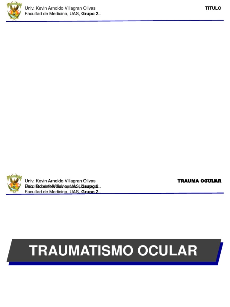 Trauma Ocular | PDF