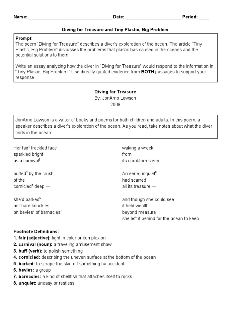 Diving For Treasure and Tiny Plastic Big Problem | PDF | Plastic ...