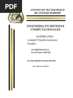 Transformaciones Lineales Unidad 5 | PDF | Mapa lineal | Espacio vectorial