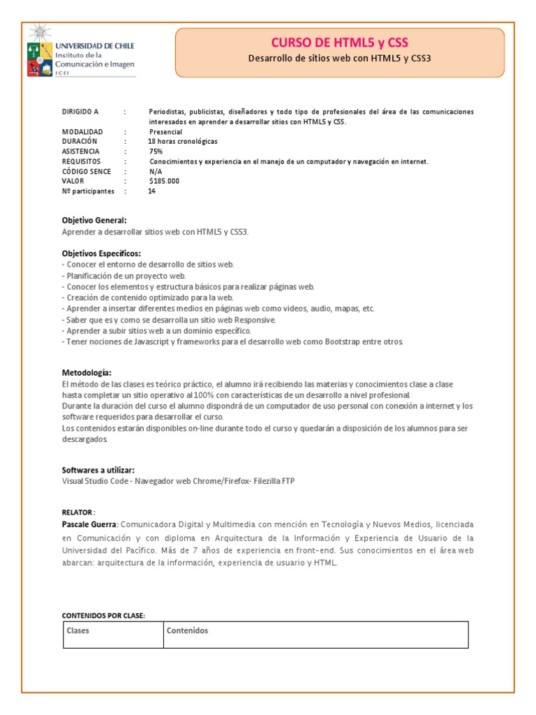 Ficha Curso HTML y Css PDF | PDF | Hojas de estilo en cascada | Bootstrap (marco frontal)