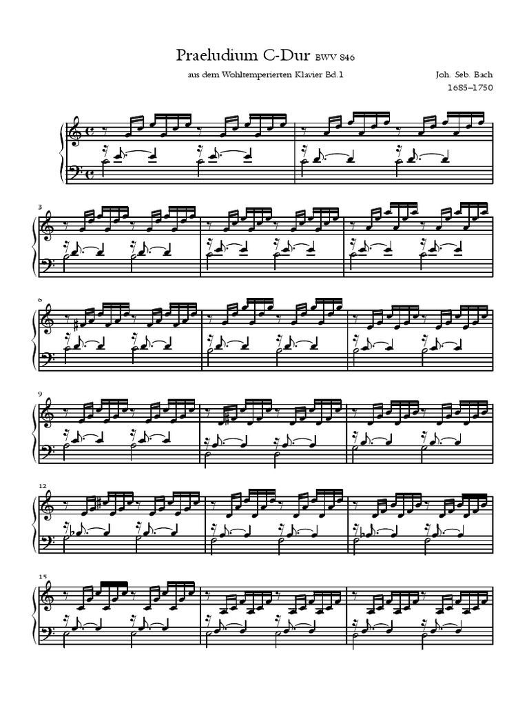 Praeludium C-Dur: BWV 846 aus dem Wohltemperierten Klavier Bd.1 Joh ...