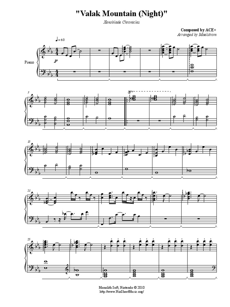 Xenoblade Chronicles - Valak Mountain Night | PDF