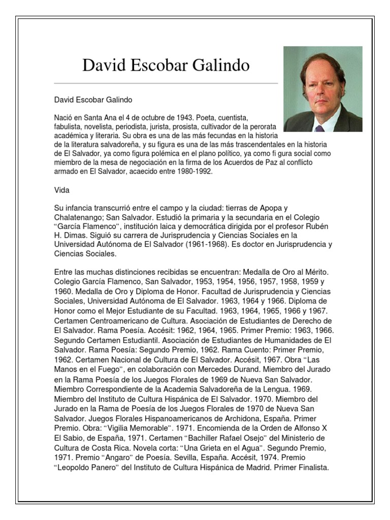 Biografia David Escobar Galindo | PDF | El Salvador