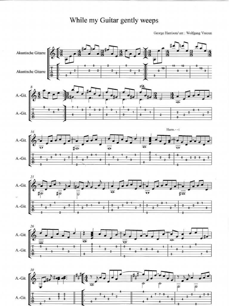 While My Guitar Gently Weeps | PDF