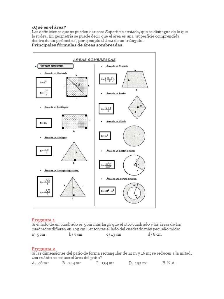 Qué Es El Área | PDF