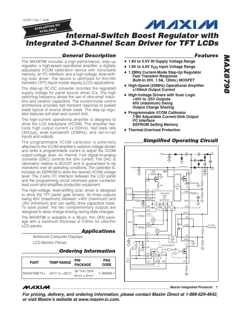Max 8798 | PDF | Amplifier | Operational Amplifier