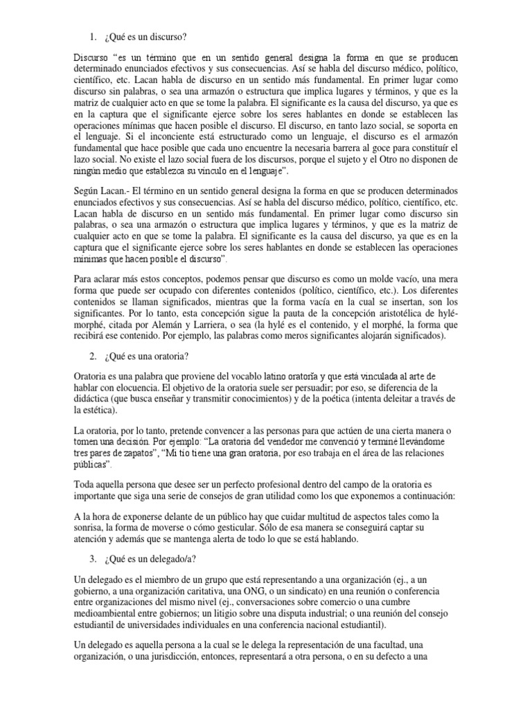 Qué Es Un Discurso | PDF | Diplomático | Naciones Unidas