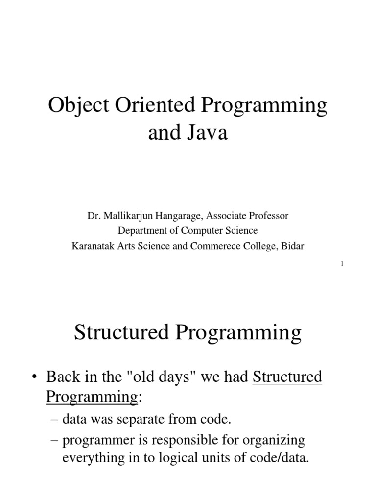 Object Oriented Programming Pdf Method Computer Programming